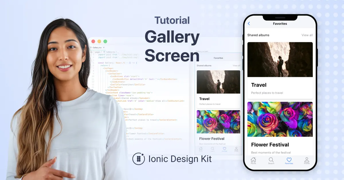 How to create an Album gallery viewer screen | Ionic Design Kit