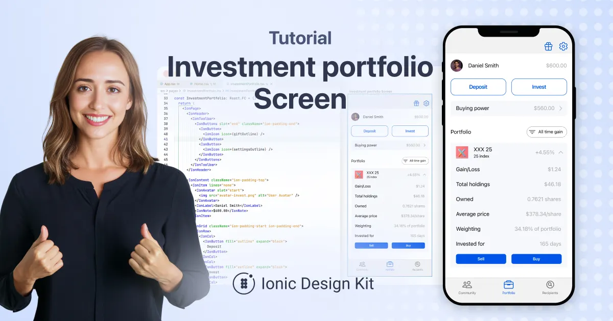How to create an Investment portfolio screen