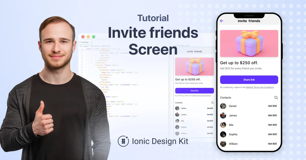 How to create an Invite friends screen