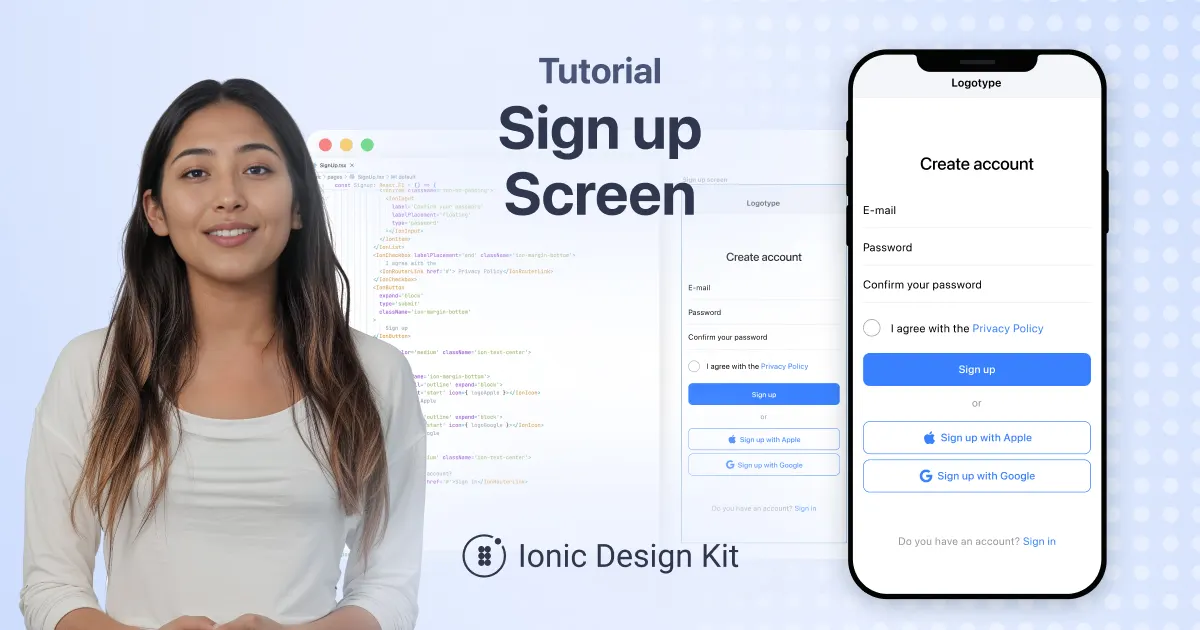 How to create a Sign up screen