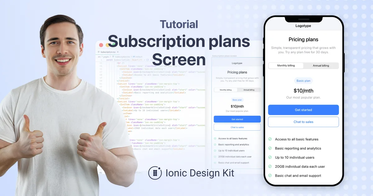 How to create a Subscription plans screen