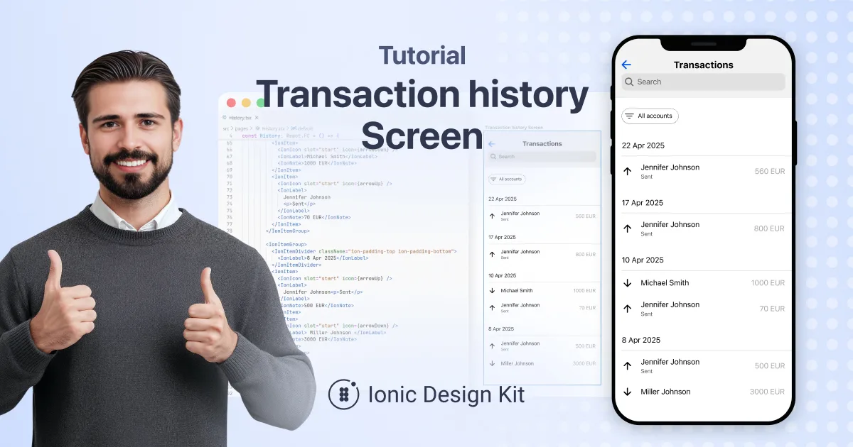 How to create a Transaction history screen
